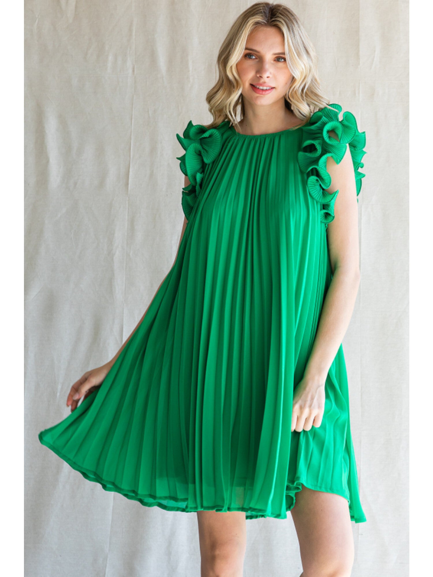 Kelly Green Ruffle Dress | Mother-Daughter Market LLC
